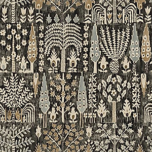 RoomMates RMK12371PL Persian Ikat Peel and Stick Wallpaper, Black, Taupe