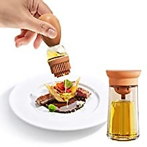 Silicone Brush and Oil Bottle Duo Set – Amplify Your Kitchen with This Food-Grade, Precise Dispensing and Stylish Kitchen Accessory in Iron Yellow, T-OB21