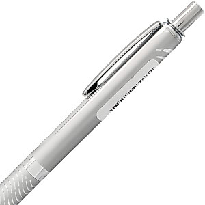 Pentel EnerGel Alloy Retractable Premium Liquid Gel Pen, (0.7mm) Metal Tip, Medium Line, Silver Barrel, Refillable Black Ink