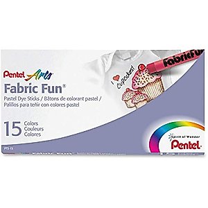 Pentel Arts Fabric Fun Pastel Dye Sticks, 15 Color Set (PTS-15)