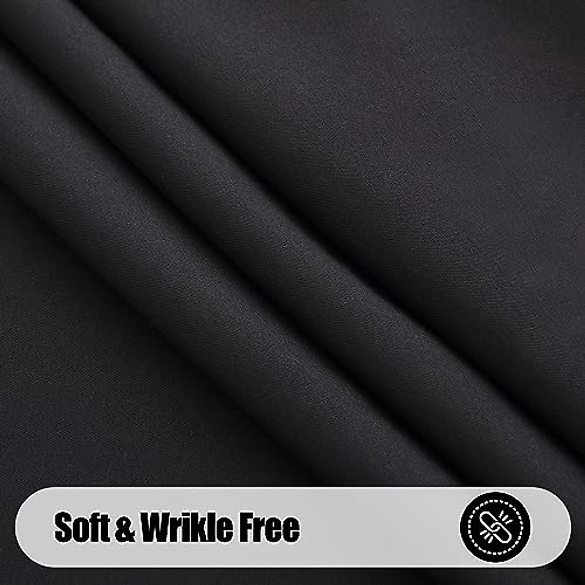 smiry Rectangle Table Cloth, Waterproof Stain Resistant Polyester Tablecloth, Decorative Washable Fabric Table Cover for Dining, Buffet, Parties and Outdoor, 60x84, Black