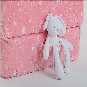 MeMoreCool Toddler Chair Glow in Dark Unicorn Kids Couch, Fold Out Modular Chair for Boy Girl, Pink Baby Sofa for Bedroom Lounge