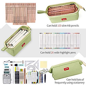 CICIMELON Pencil Case Large Capacity Pouch Pen Bag for School Teen Girl Boy Men Women (Green）