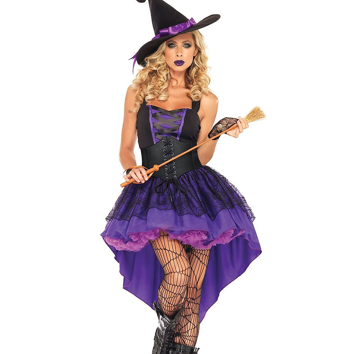 WHIPPY Women's Lace-up Corset Elastic Waist Belt, Tied Waspie Wide Belt for Women Halloween Costume, Black, XS