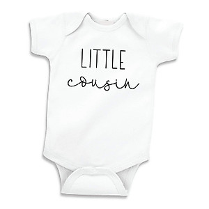 Bump and Beyond Designs Baby-Boys Pregnancy Announcement to Family Little Cousin Leotard White, 0-3 Months