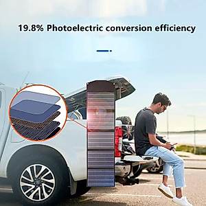 DHAEY 60W/80W/100W Portable Solar Panel(Dual 5v USB with 18v DC Output) Monocrystalline Solar Charger Foldable Solar Panel Bag for Laptop, Portable Generator, 12v Car, Boat, RV Battery etc. (Size : 6