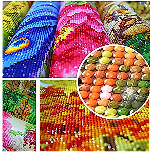 Xiyuekissu Diamond Art Angel Wings and Seven Chakras DIY 5D Full Drill Diamond Art Kit (Set by Number) Digital Painting Round Diamonds, Diamond Art Kits for Adults（12x16inch）