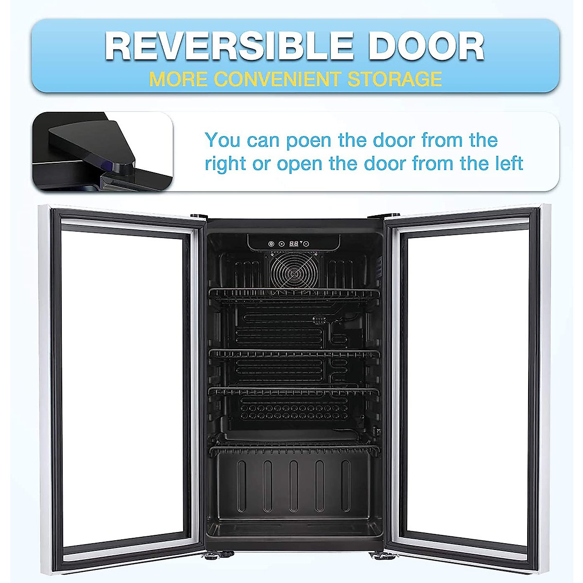 Antarctic Star Beverage Refrigerator Cooler, 100 Can Mini Fridge Glass Door for Soda Beer or Wine Glass Door Small Drink Dispenser Adjustable Clear Front for Home, Office or Bar, 3.1cu.ft.…