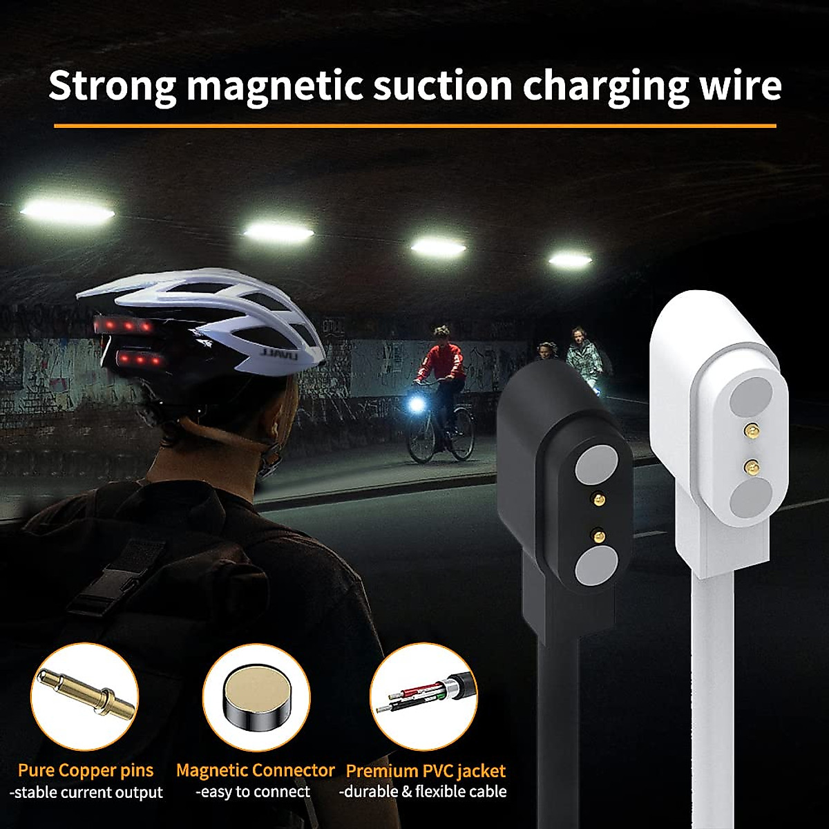 E ECSEM Charging Cable Compatible with LIVALL BH51M/MT1/BH60SE/BH51T/BH50T/BH50M/BH62 Smart Bike Helmet,Replacement Charger for LIVALL MT1 Cable Accessory