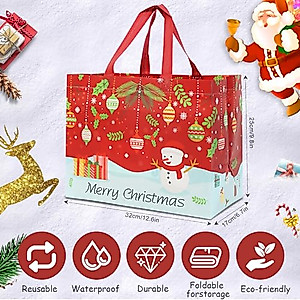 Amicably Gift Bags,18 PCS Large Reusable Tote Bags w/ Handles, Treat Bags, Multifunctional Non-Woven Bags Gifts Wrapping, Shopping, Xmas, Party Favor Bags, 12.8'' x 9.8'' x 6.7''