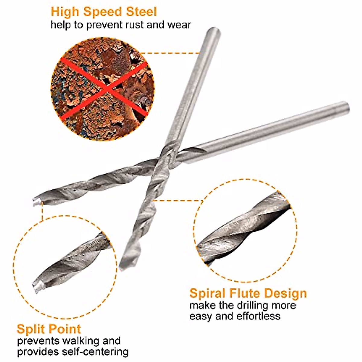 Mtsooning 10PCS 1.3mm Mini Drill Bits, Small Steel Twist Drilling Kit, Precision Hss Drilling Tool for Metal, Wood, Manual Work DIY, Crafts Jewelry, Assembling, Model Making