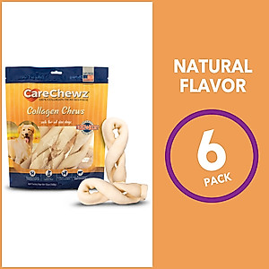 Pet Factory CareChewz Collagen 6-7" Twist Keys Dog Chew Treats - Natural Flavor, 6 Count/1 Pack