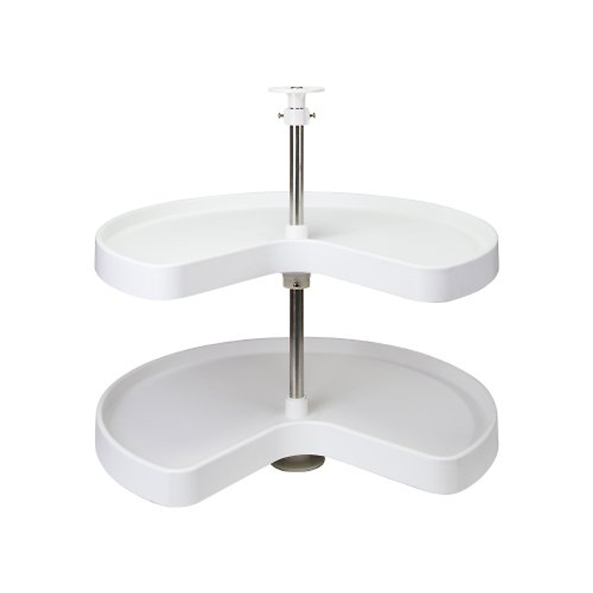 Hardware Resources PLSK228 Kidney Plastic Lazy Susan Set, White