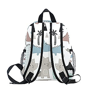 OREZI Childish Dinosaur toddler Backpack with Chest Clip,Kid's Backpack Schoolbag Preschool Bag Travel Bacpack for Little Boy Girl