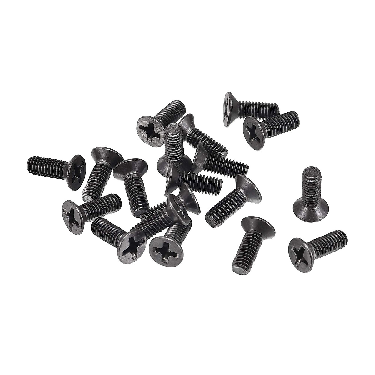 uxcell M3.5 x 10mm Phillips Screw Fastener Black for Laptop PC TV Fan Switch 200pcs