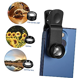 Abaodam 1 Set Mobile Phone Camera Lens tech Gifts Multifunctional Lens Camera Lens Kit Portable Lens s10 Practical Lens Tablet Phone fisheye Lens Durable Lens Filter Taste Packaging: TPU