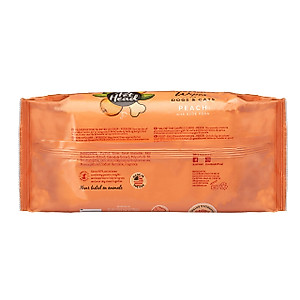 Pet Head Quick Fix Cleaning Wipes for Dogs and Cats, Pack of 80 - Peach Scent with Aloe Vera. Biodegradable Wipes for Paws and Body. Natural and Vegan Ingredients. Made in USA