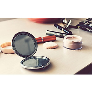 WHING Behind You All Your Memories - Pocket Travel Engraved Makeup Mirror for Women, Friends, Sister, Mom Coworkers Christmas Birthday Graduation Leaving Gifts