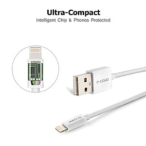 G-Cord Apple MFI Certified Short Lightning to USB Charging and Sync Cable (5 Pack, 7 Inch)