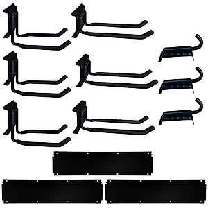 Tappio 12PCS Tool Storage Rack，wall mount tool organizer ，48 inch with 9 Adjustable Hooks uper Heavy Duty Steel Garden Tool Organizer Wall Holders