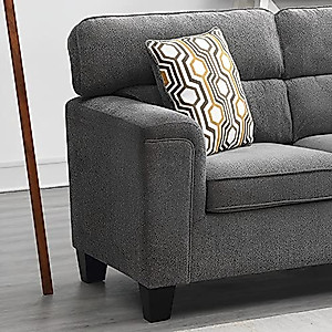 118" Wide Large Modern Upholstered L-Shaped Sectional Sofa with 2 Cushions, Modern Tufted Micro Cloth Couch with Soft Memory Foam Seats, 5 Seater Modular Sofa - Grey - Oliver & Smith