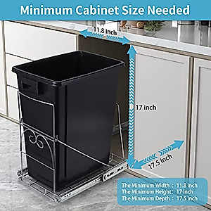 Pull Out Trash Can Under Cabinet, Under Sink Adjustable Pull Out Shelf for Kitchen Trash Can, Fit for Most 7-11 Gallon Garbage Can (Trash Can Not Included)