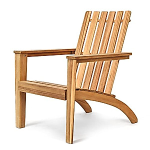 Tangkula Adirondack Chair Acacia Wood Outdoor Armchairs, Weather Resistant for Patio Garden Backyard Deck Fire Pit, Lawn Porch Furniture & Lawn Seating, Campfire Chair, Adirondack Lounger (2, Natural)