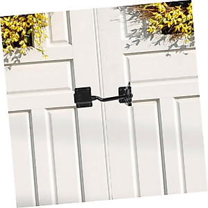 Housoutil 1 Set Hinges gate Latch for Wooden Fence Latch Hook Fence Latch gate Locks for Wooden Fence gate latches Heavy Duty gate Latch gate Handles Long Door Latch The Fence Carbon Steel