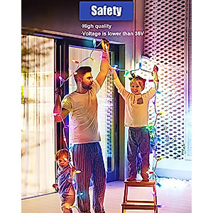 GMJYC DC 5V 50pcs WS2811 Pixels Christmas Lights Outdoor Individually Addressable IP68 Waterproof LED String Lights Diffused Digital RGB LED Lights Full Color 12mm, for Garden/Party/Advertising Signs