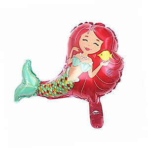 JOINPAYA Aluminum Foil Balloons 2pcs birthday balloon party decoration latex balloon mermaid balloon Baby mini decorate Deflatable Balloons