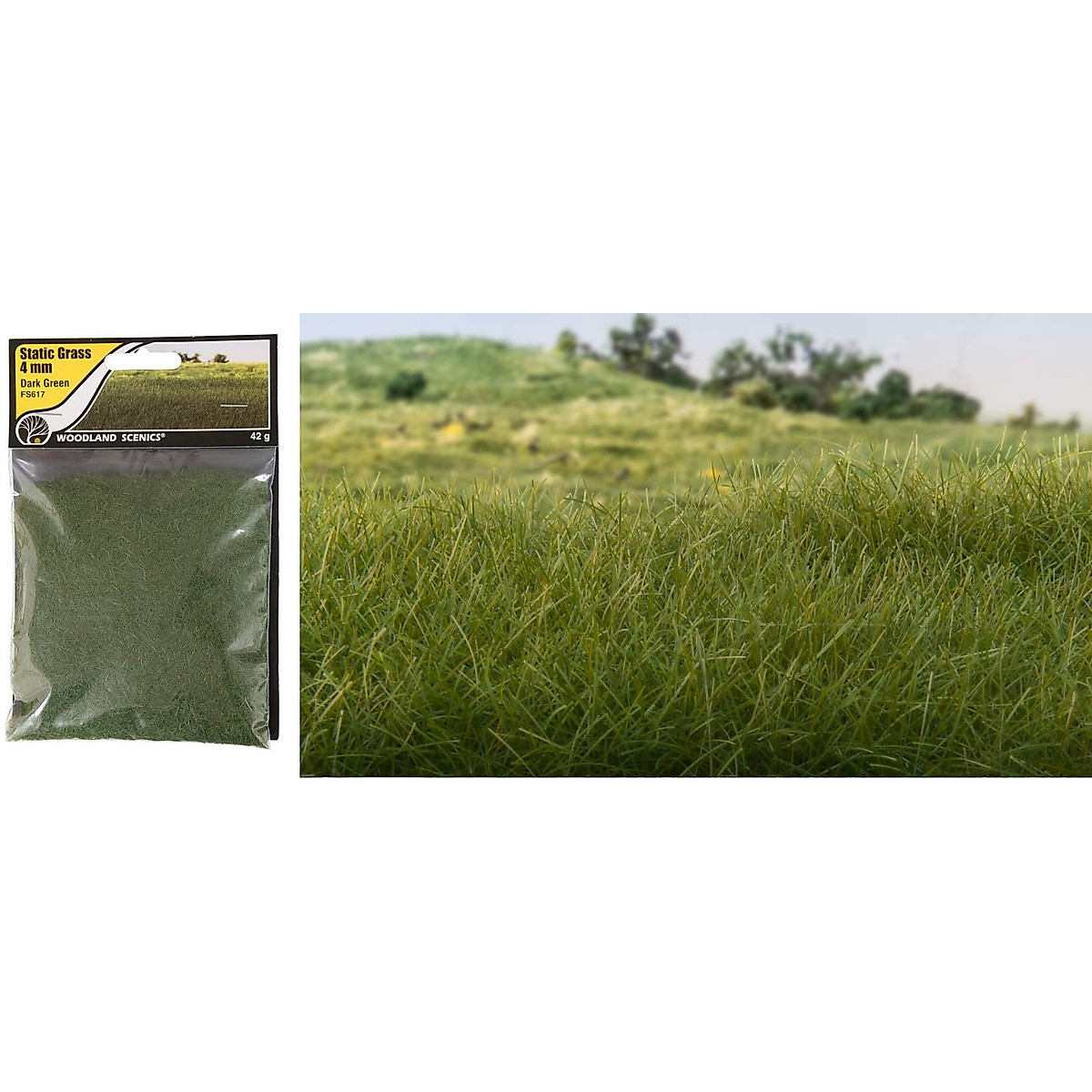 Woodland Scenics Static Grass, Light Green, Medium Green, and Dark Green, 4mm (Pack of 3) - with Make Your Day Paintbrushes