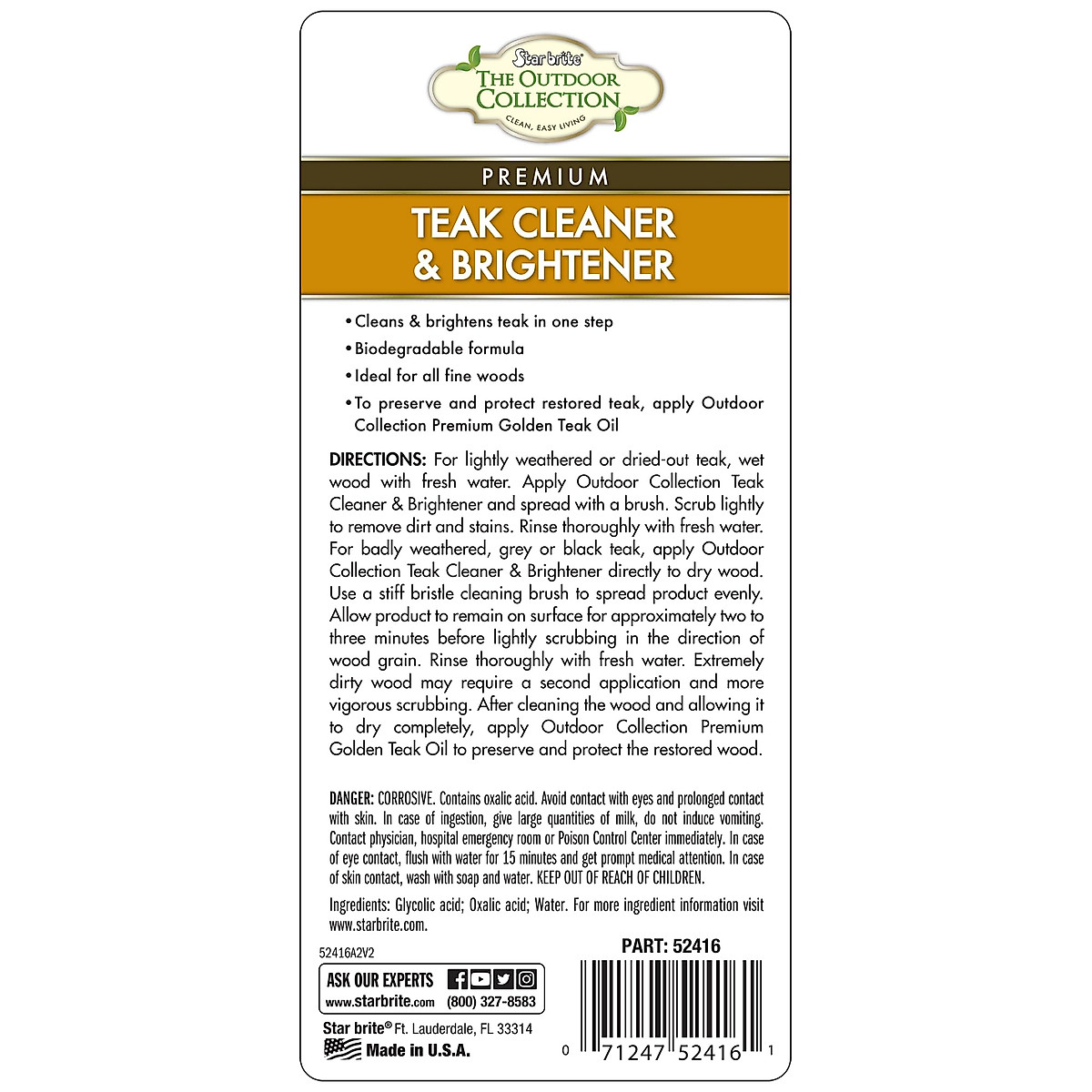 STAR BRITE The Outdoor Collection Teak Cleaner & Brightener - 16 OZ