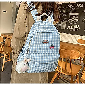 JELLYEA Kawaii Backpack Cute Backpack with Kawaii Accessories Laptop Bag Rucksack Girl Schoolbag Canvas Bag Teens Bookbag