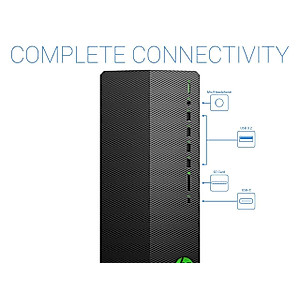 HP Pavilion Gaming Premium Desktop | AMD Ryzen 7-5700G 8-Core Upto 3.8GHz | 32GB RAM | 1TB SSD+1TB HDD | NVIDIA GeForce RTX 3060 | Windows 10 Home | Keyboard and Mouse | with Mouse Pad Bundle, Black