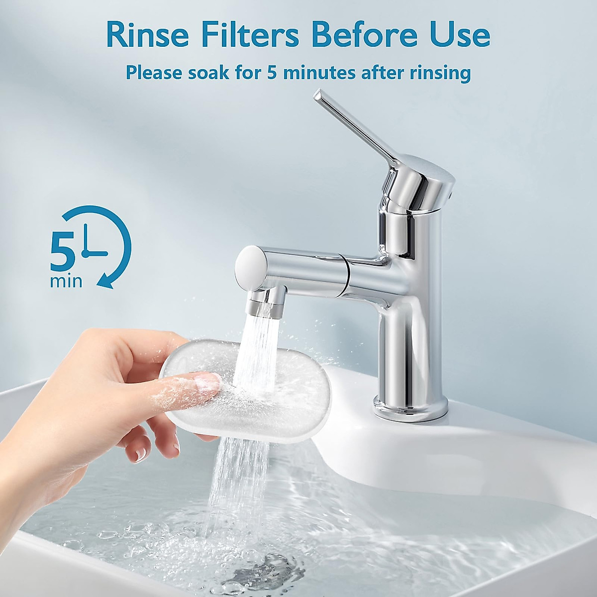 16 Pcs Cat Water Fountain Filters, Cat Fountain Filter Replacement for 108oz/3.2L & 67oz/2L Stainless Steel Cat Water Fountain Automatic Pet Fountain, 3 Filtration System (8 Filters & 8 Sponges)