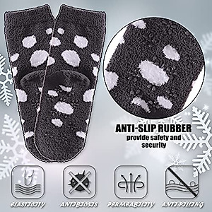 Color City Kids Non Slip Fuzzy Socks Toddlers Boys Girls with Grips Anti-Slip Cozy Fluffy Winter Warm Slipper Socks (6 Pairs Animal D, 4-7 Years)
