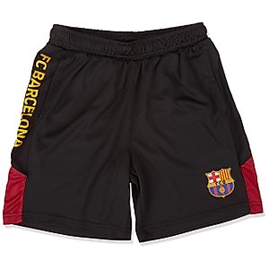 Spanish Primera Liga Barcelona Boys Soccer Shorts, Black, Large