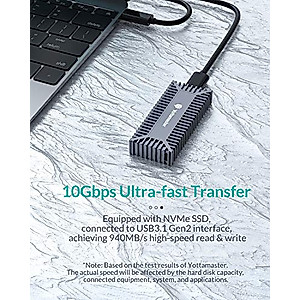 Yottamaster 1T Portable SSD - Up to 980MB/s - USB-C USB3.1 Gen2 External NVMe Solid State Drive - [SOES1-1T]