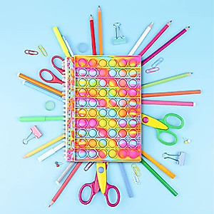 Fidget Notebook, Fidget Spiral Notebook, Push Pop Bubble Fidget Sensory Toy Stress Reliever Stationery, Composition Notebooks Portable for School Office Notebook Kids School Gifts Macaron Notebook