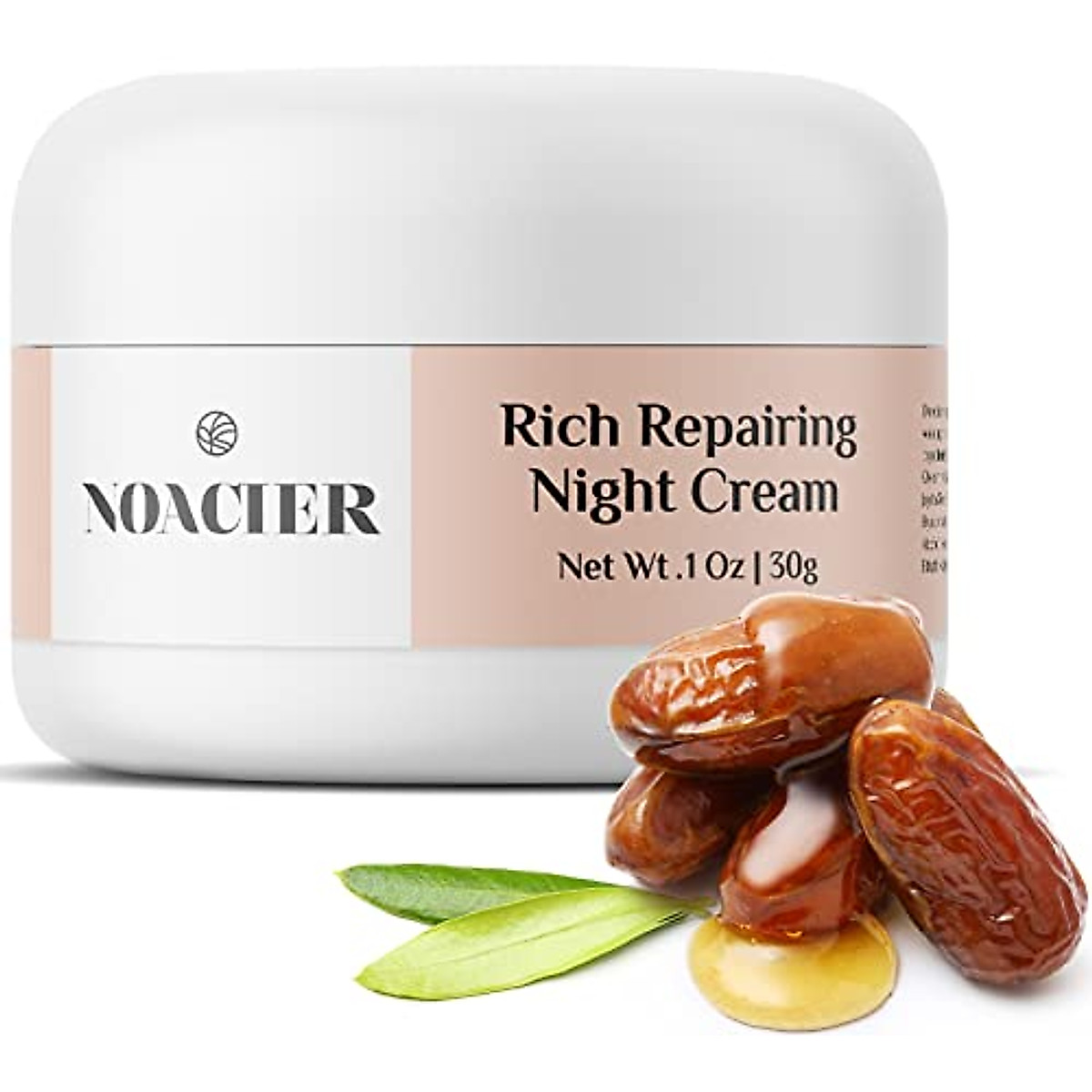 NOACIER Nightly Revitalizing Anti Aging Face Cream, Skin Renewing Hyaluronic Acid Evening Moisturizer, Wrinkle & Skin Barrier Repair for Sensitive, Dry, and Normal Skin, 1oz