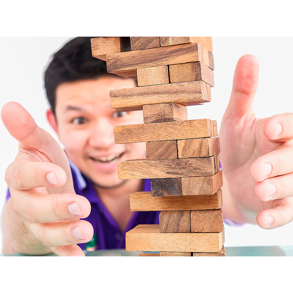 JA-RU Mini Travel Size Tumble Tower (1 Toy Pack) Real Wooden Building Blocks. Team Sports for Kids. Puzzle Desktop & Tabletop Family Games. Stocking Stuffers. 3276-1A