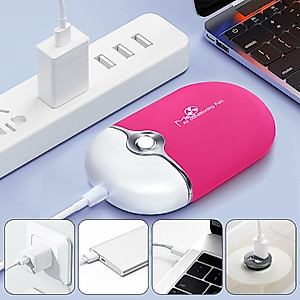 Geisofu Mini Portable Lash Fans USB Rechargeable Bladeless Lash Fan Dryer for Eyelash Extensions Practical Brushes Eyelash Fan for Lashes Blower Dryer Eyelash Fan for Lash Extensions