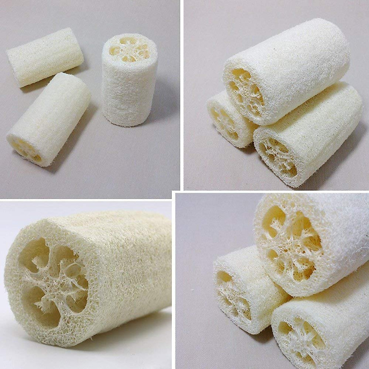 MAYMII·Home 100% Large (5" Length) Nature 6 Pack of Organic Loofahs Loofah Spa Exfoliating Scrubber Natural Luffa Body Wash Sponge Remove Dead Skin Made Soap