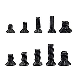 500Pcs M2 M2.5 M3 KM Screw Black Zinc Plated Flat Head Phillips Screws Laptop Notebook Computer Screws Set Kit Carbon Steel Screws Black zinc Plated