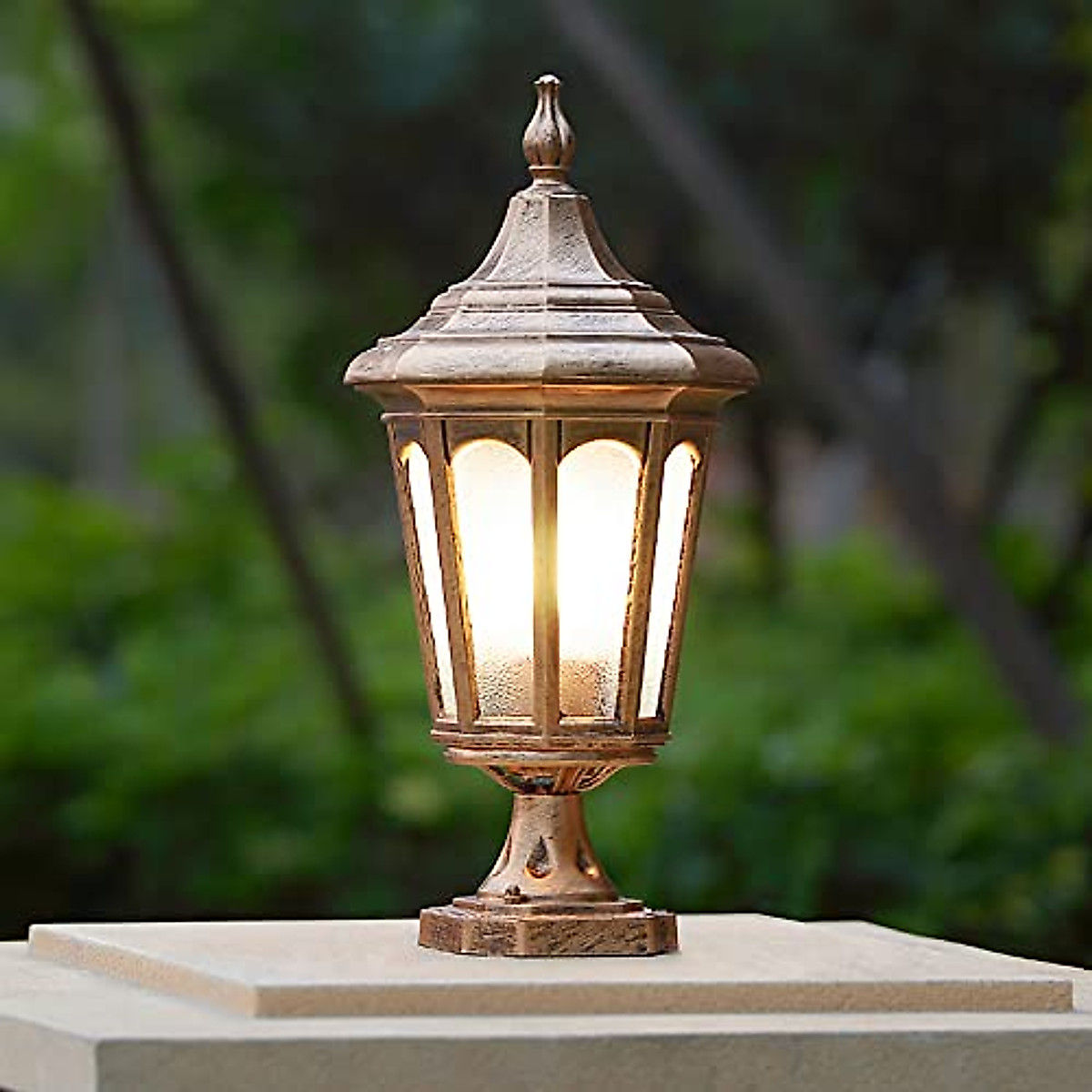 KMYX Outdoor Post Light Modern Bollard Column Lamp Waterproof IP55 Exterior Pillar Lamp Garden Stigma Light Courtyard Porch Decorative Landscape Lamp, 11cm×42cm