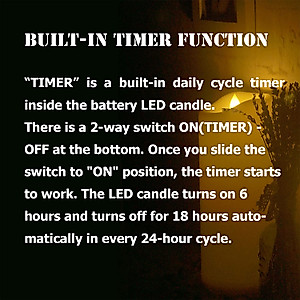 4” x 10” Waterproof Outdoor Flameless Candle with Timer Large Battery Operated Electric LED Pillar Candle for Gift Home Décor Party Wedding Supplies Garden Halloween Christmas Decoration, Set of 1