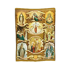 Virgin Mary Throw Blanket Christian Bible Verse Prayer Healing Blanket Catholic Gifts for Women Man Adults Inspirational Faith Scripture Prayer Religious Blanket Soft Cozy Fleece Decor 40''X50''