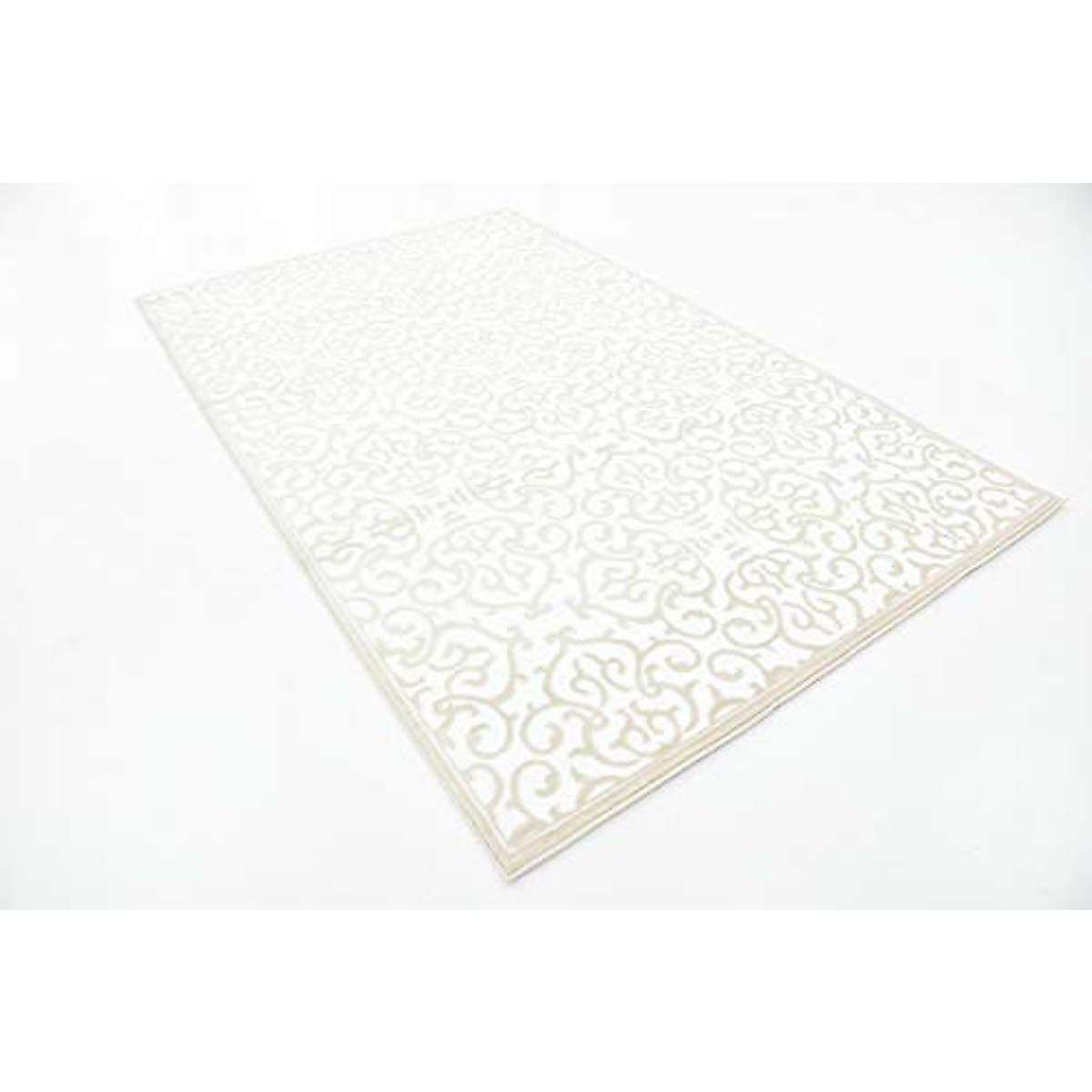 Unique Loom Rushmore Collection Area Rug - Johnson (5' 1" x 8' Rectangle, Snow White/ Beige)