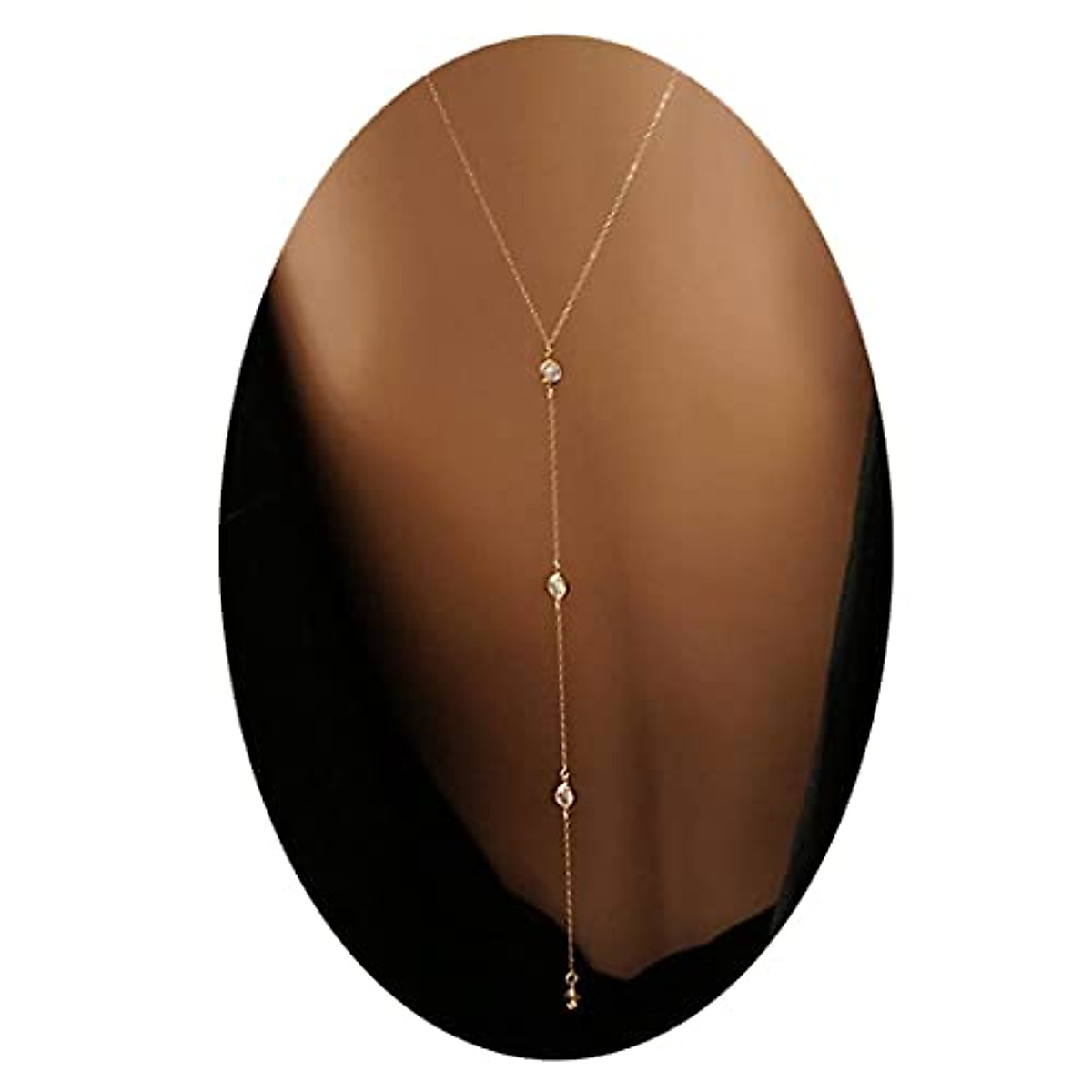 Artmiss Wedding Bridal Backdrop Necklace Crystal Back Necklace Gold Jewelry for Women