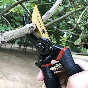 gonicc 8" Professional Premium Titanium Bypass Pruning Shears (GPPS-1003), Hand Pruners, Garden Clippers.